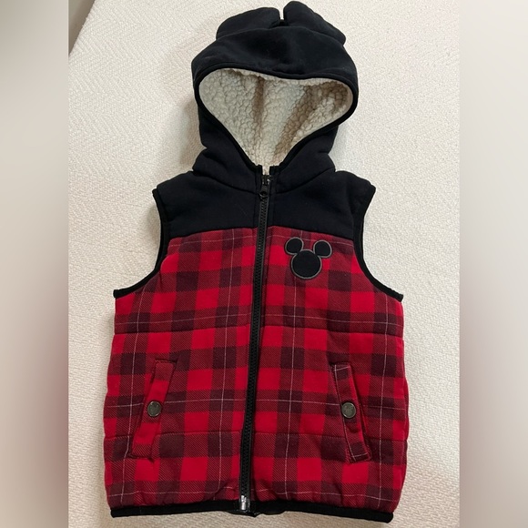 Disney | Jackets & Coats | Disney Junior Mickey Mouse Vest Sz 3t Red ...